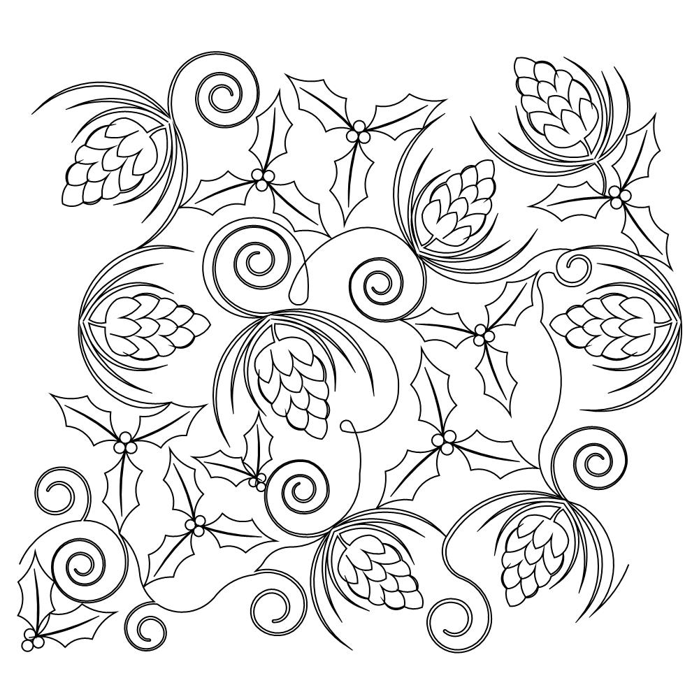 pine swirl holly pano 001 Digital Pattern | Sweet Dreams Quilt Studio ...