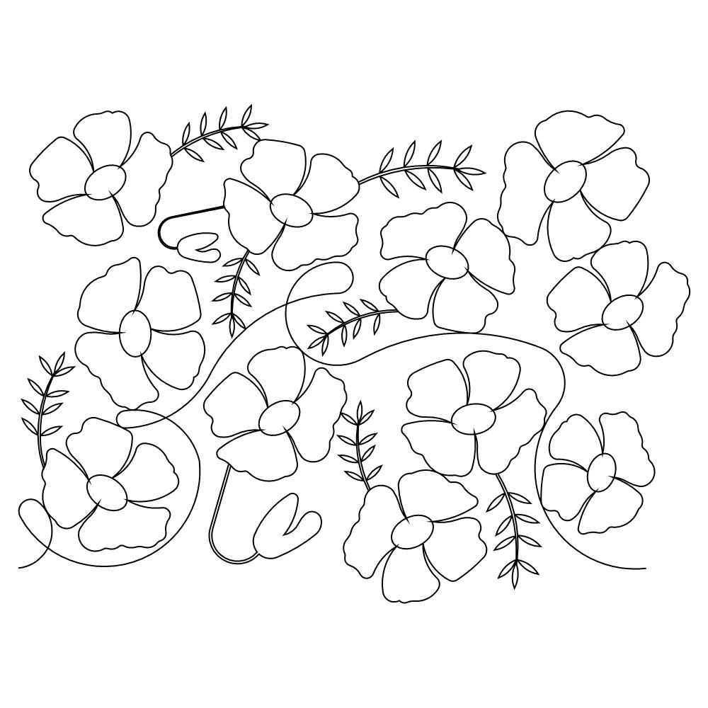 poppy e2e 005 - Edge to Edge Quilting Patterns