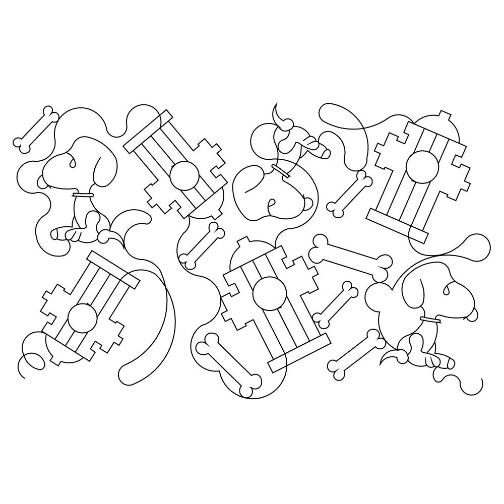 puppy bone pano 001 Digital Pattern | Sweet Dreams Quilt Studio - Edge ...