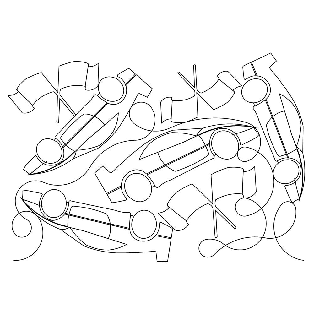 race car e2e 001 - Edge to Edge Quilting Patterns