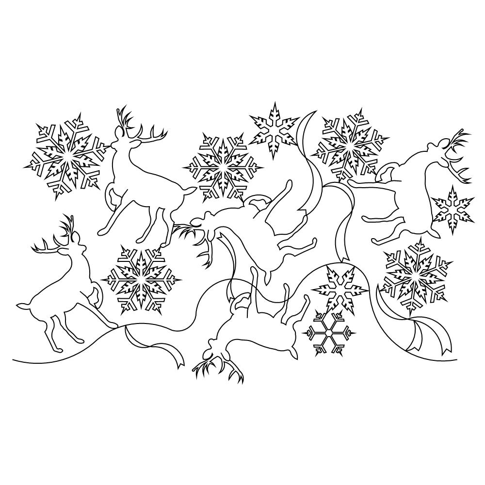 reindeer snowflake pano 001 Digital Pattern | Sweet Dreams Quilt Studio ...