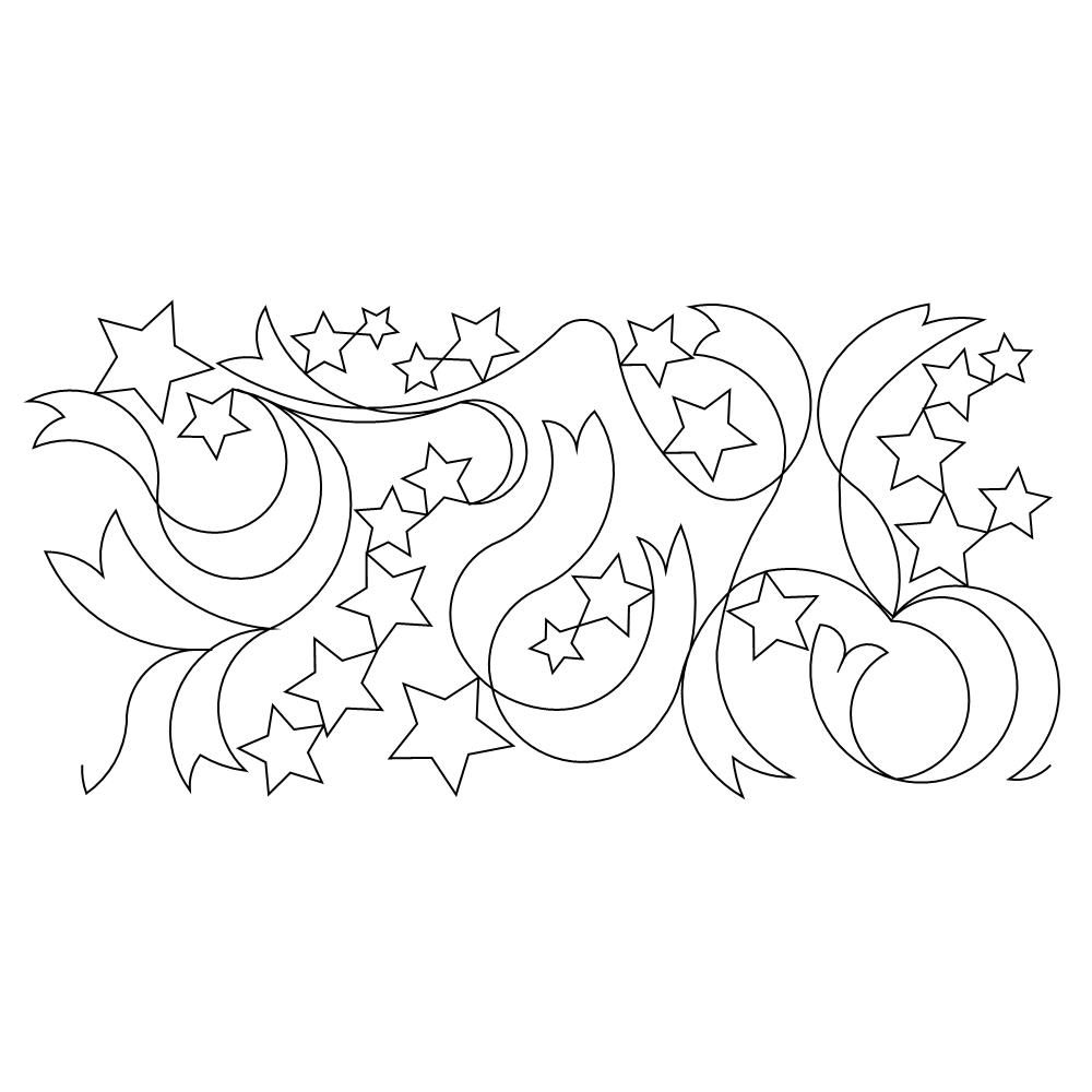 ribbons and stars border 001 Digital Pattern | Sweet Dreams Quilt ...