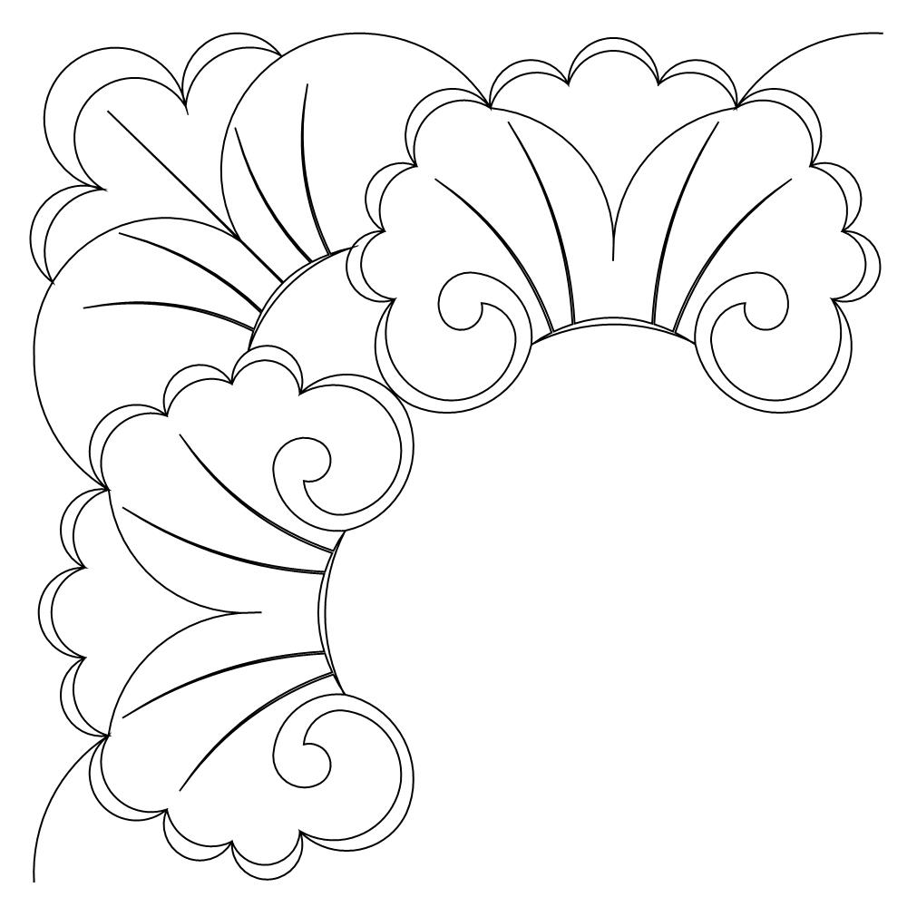 scallop shell brd crn 001 Digital Pattern | Sweet Dreams Quilt Studio ...