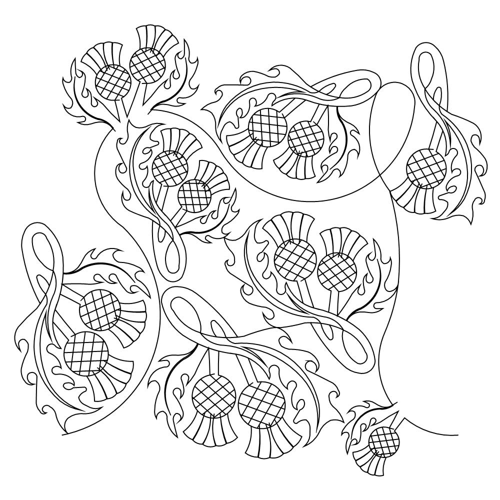 scottish thistle pano 001 Digital Pattern | Sweet Dreams Quilt Studio ...