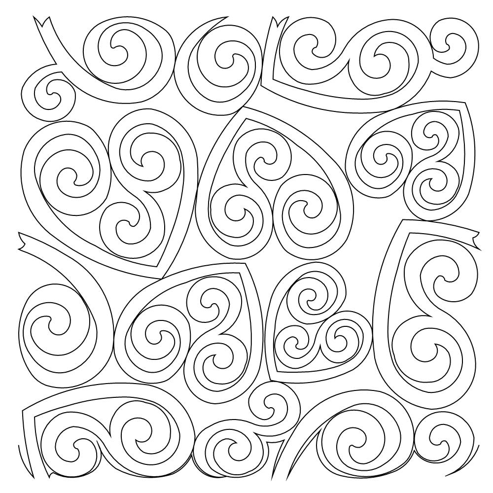 scroll heart pano 001 sq Digital Pattern | Sweet Dreams Quilt Studio ...