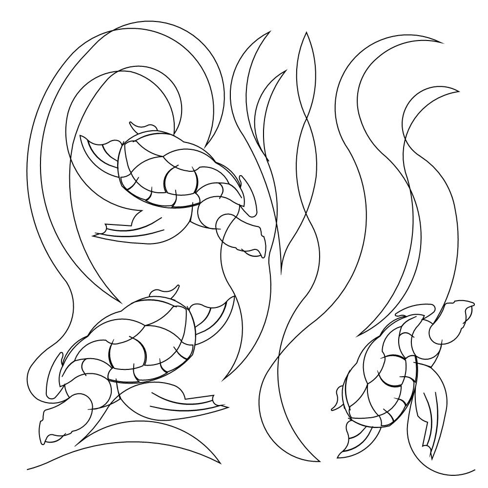 sea turtle pano 002 Digital Pattern | Sweet Dreams Quilt Studio - Edge ...