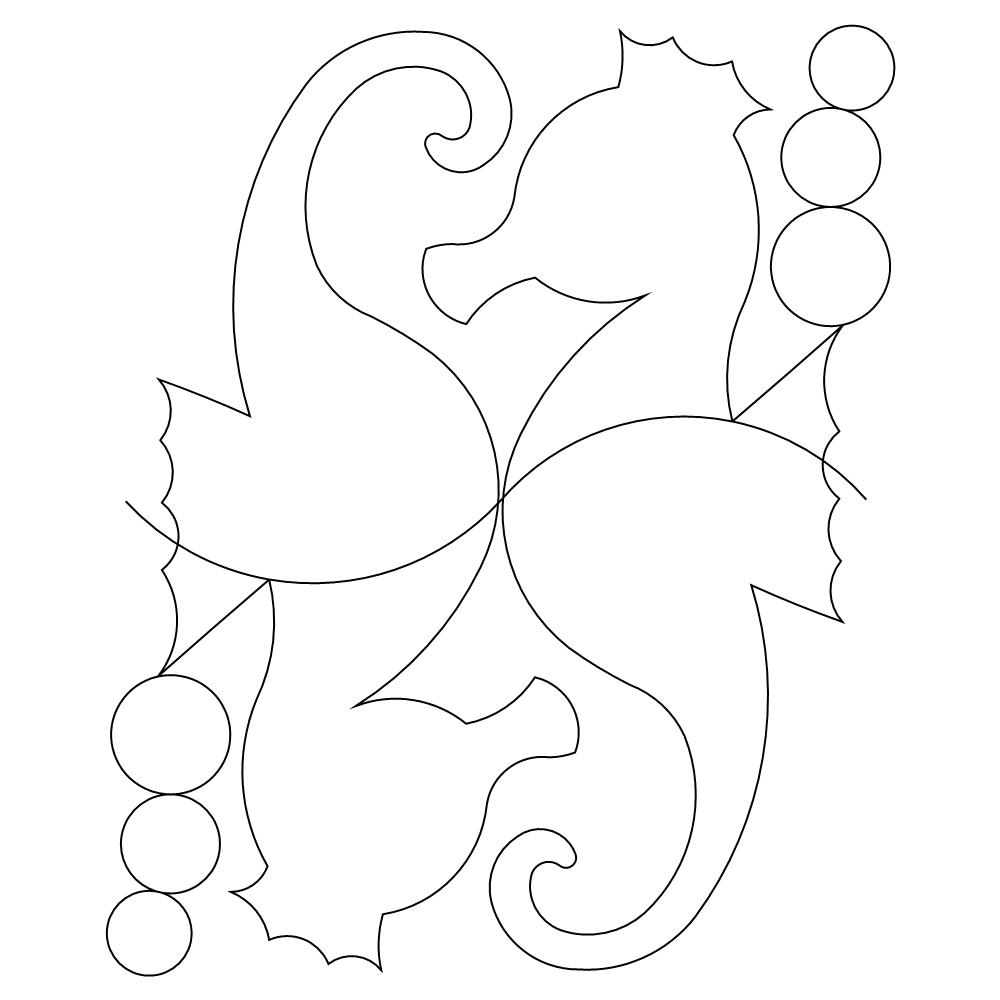 seahorse border 001 Digital Pattern | Sweet Dreams Quilt Studio ...