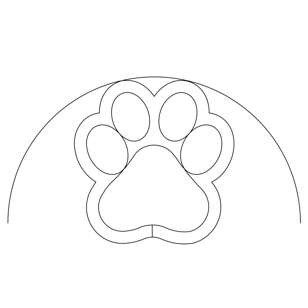 simple clamshell dog paw 001 - Edge to Edge Quilting Patterns