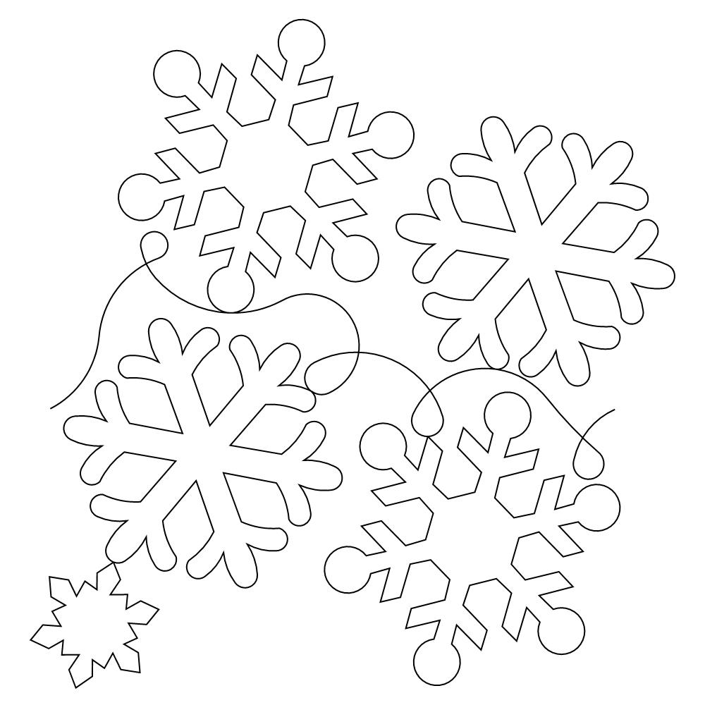 simple snowflake e2e 001 - Edge to Edge Quilting Patterns