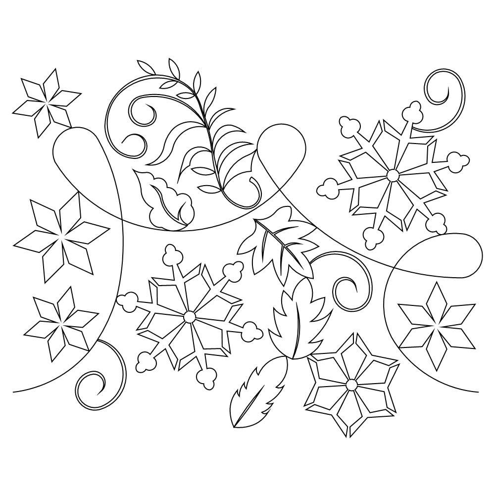 snowflake leaves pano 001 - Edge to Edge Quilting Patterns