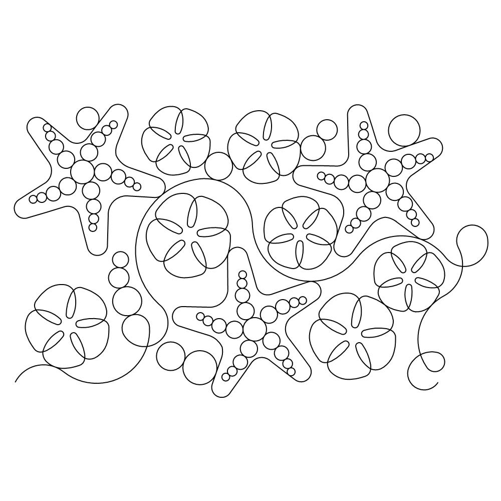 starfish sand dollar e2e 001 - Edge to Edge Quilting Patterns