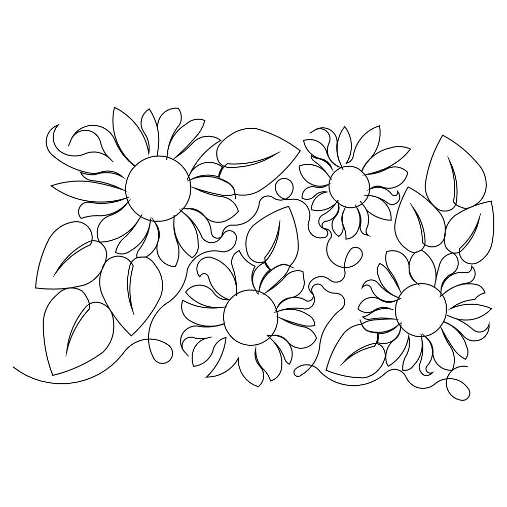 sunflowers simple 002 Digital Pattern | Sweet Dreams Quilt Studio ...