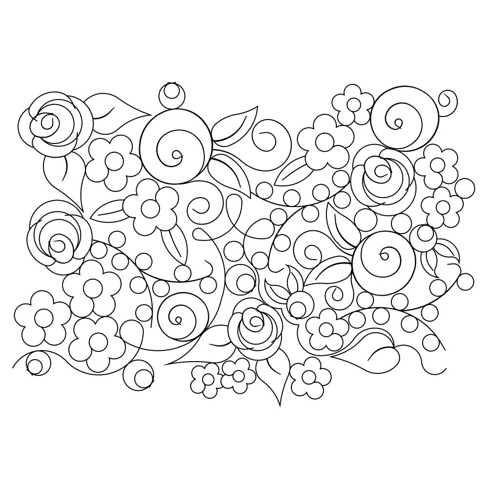 sweet flower e2e 001 - Edge to Edge Quilting Patterns