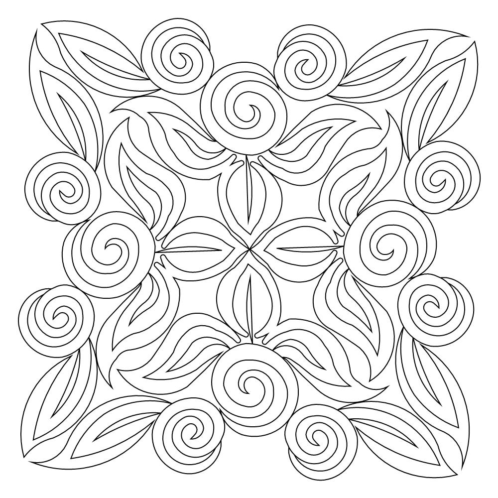 swirl flower block 1 Digital Pattern | Sweet Dreams Quilt Studio ...
