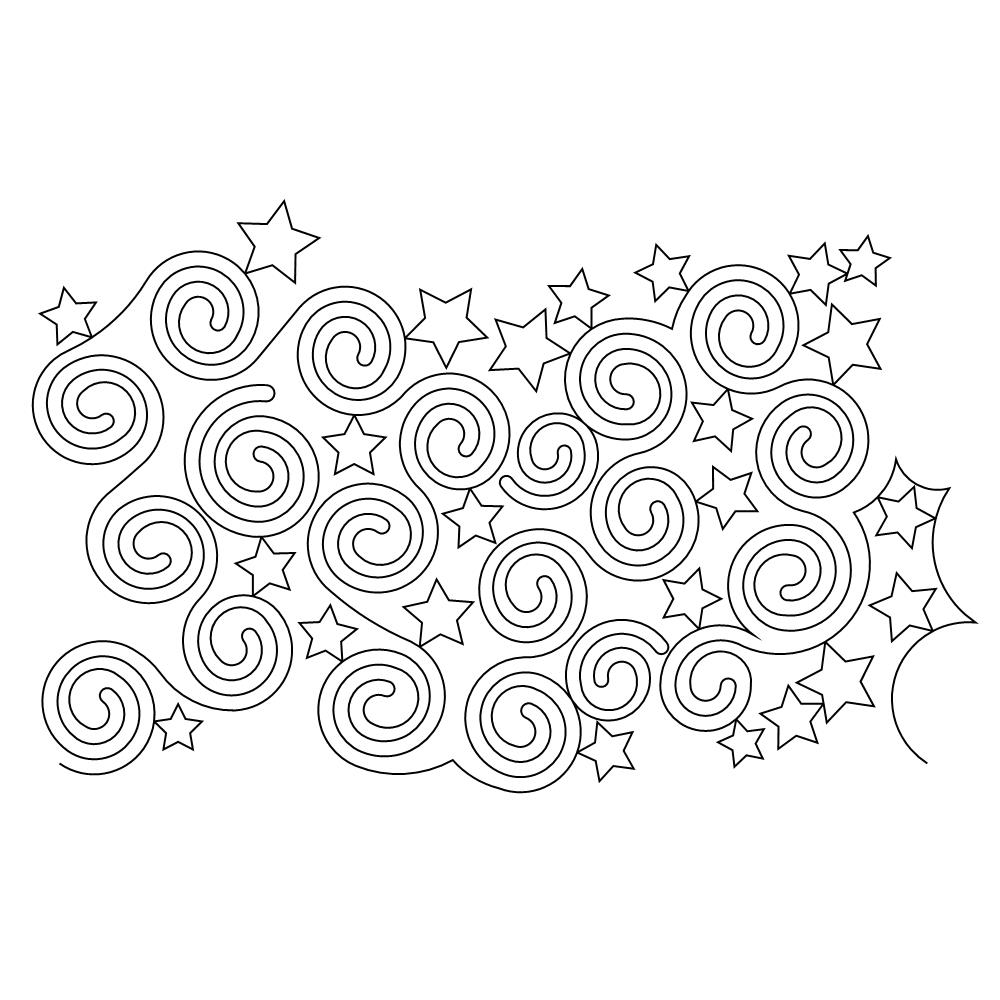 swirl star pano 002 Digital Pattern | Sweet Dreams Quilt Studio - Edge ...