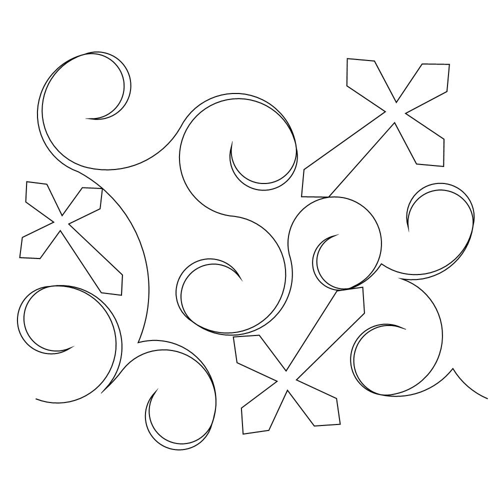 swirling crosses e2e 001 - Edge to Edge Quilting Patterns