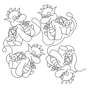 baby dragon e2e 001 - Edge to Edge Quilting Patterns