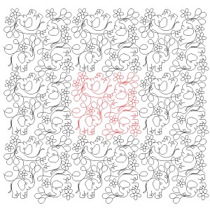 baby elephant balloons e2e 001 - Edge to Edge Quilting Patterns