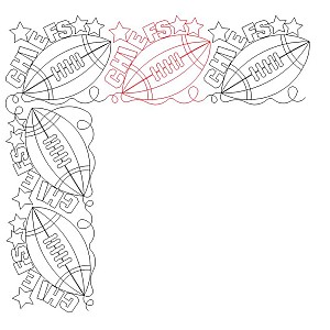 chiefs football border 001 Digital Pattern | Sweet Dreams Quilt Studio ...