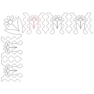 coneflower x-hatch border 001 Digital Pattern | Sweet Dreams Quilt ...