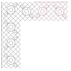 crosshatch flower border 001 Digital Pattern | Sweet Dreams Quilt ...
