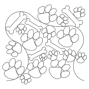 dog bone paw pano 002 Digital Pattern | Sweet Dreams Quilt Studio ...
