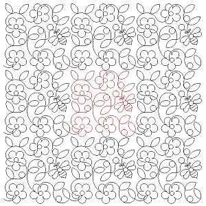 flower bee e2e 001 - Edge to Edge Quilting Patterns