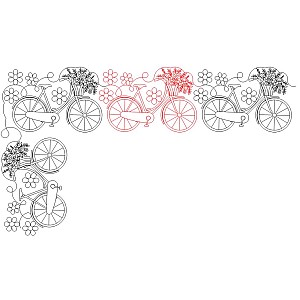 french bike border 001 Digital Pattern | Sweet Dreams Quilt Studio ...