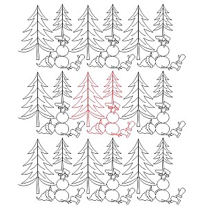 pine tree snowman e2e 001 - Edge to Edge Quilting Patterns