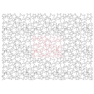 rounded stars and loops 001 sq - Edge to Edge Quilting Patterns