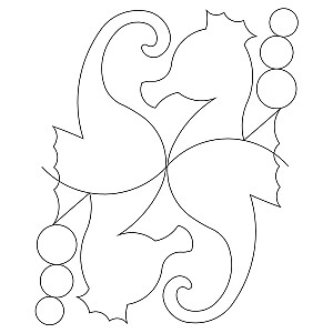 seahorse border 001 Digital Pattern | Sweet Dreams Quilt Studio ...