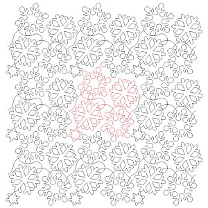 simple snowflake e2e 001 - Edge to Edge Quilting Patterns