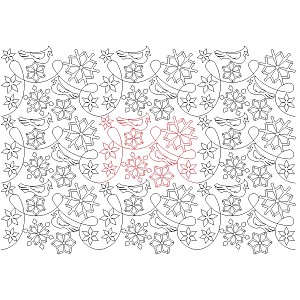 snowflake cardinal pano 001 - Edge to Edge Quilting Patterns