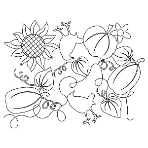 sunflower crow pumpkin e2e 001 - Edge to Edge Quilting Patterns