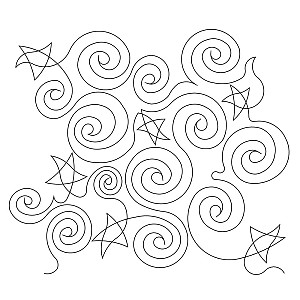 swirls and stars simple Digital Pattern | Sweet Dreams Quilt Studio ...