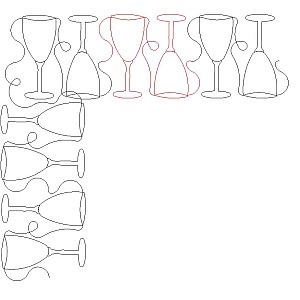 wine glass border Digital Pattern | Sweet Dreams Quilt Studio