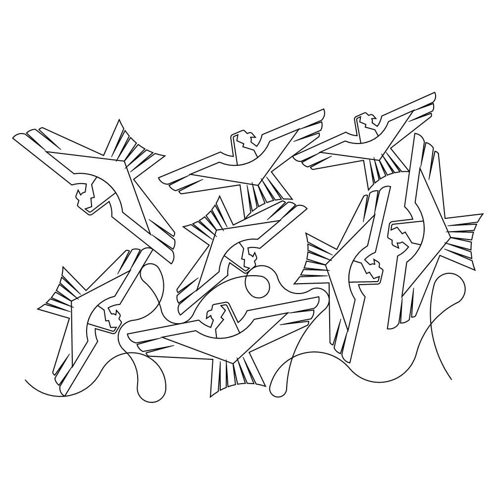 thunderbird e2e 001 - Edge to Edge Quilting Patterns