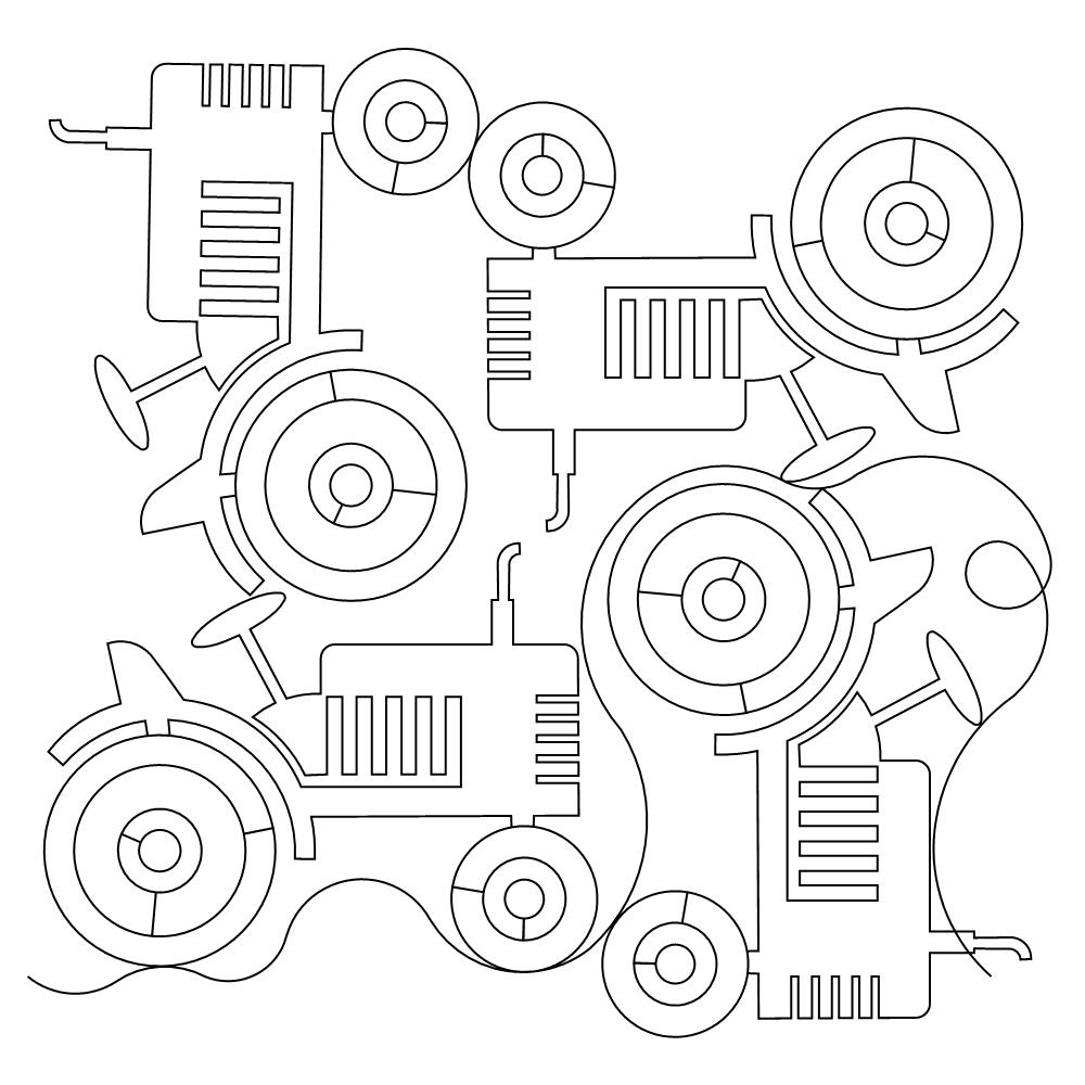 tractor pano 004 Digital Pattern | Sweet Dreams Quilt Studio - Edge to ...