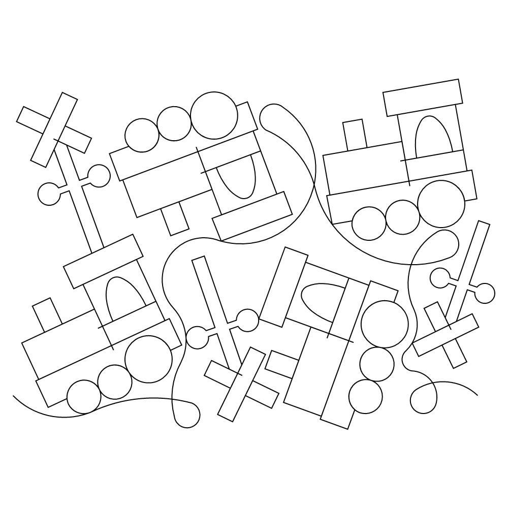 train engine e2e 001 - Edge to Edge Quilting Patterns