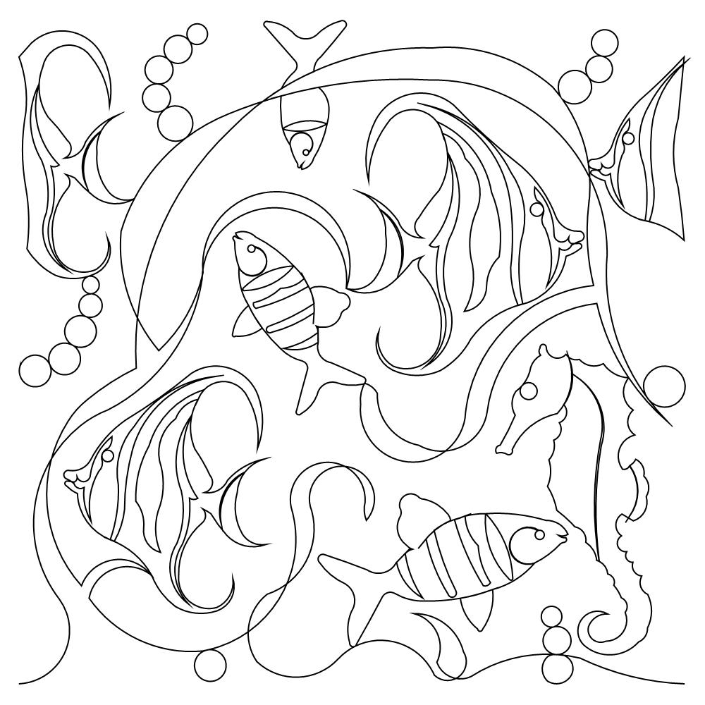 tropical fish pano 001 Digital Pattern | Sweet Dreams Quilt Studio ...