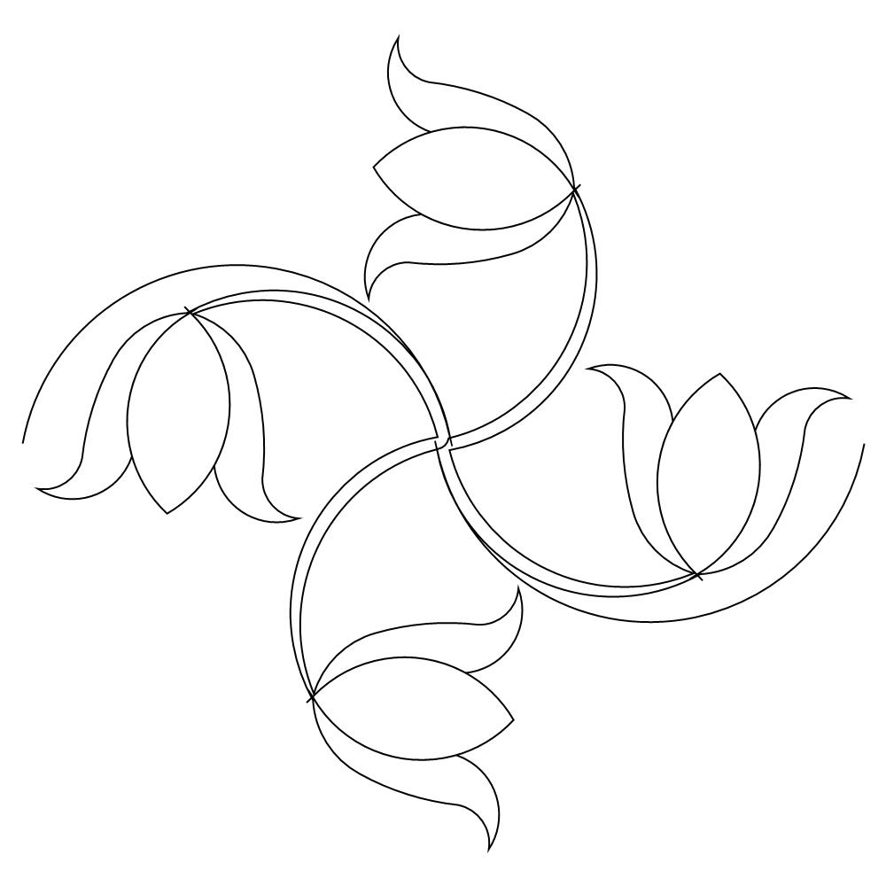 twirling tulips e2e 001 - Edge to Edge Quilting Patterns