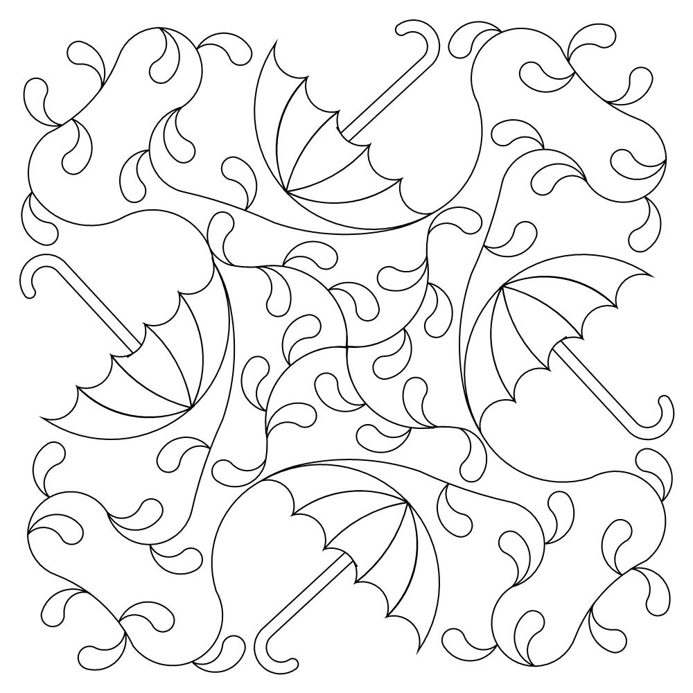 umbrella block 001 Digital Pattern | Sweet Dreams Quilt Studio