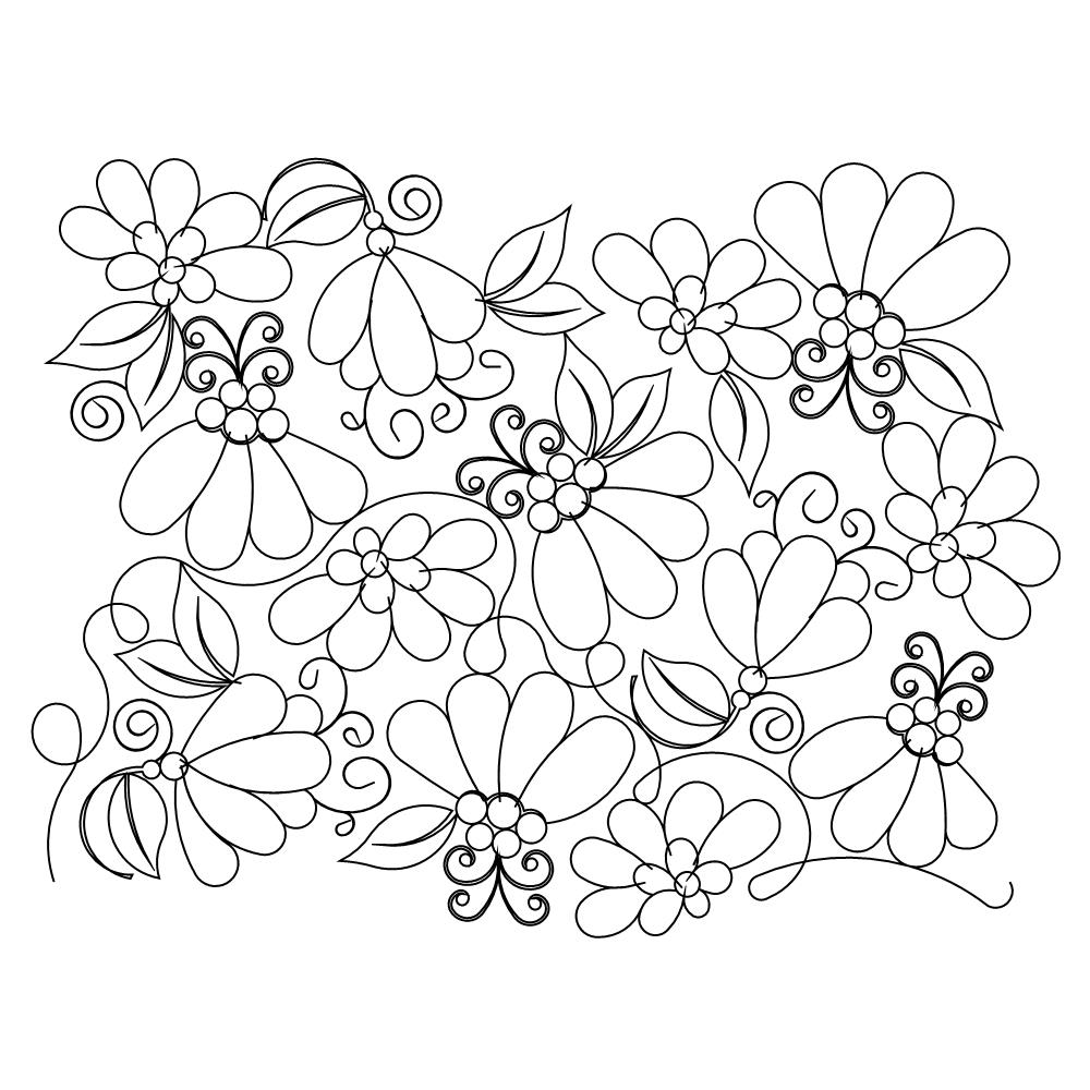 whimsical flower pano 001 - Edge to Edge Quilting Patterns