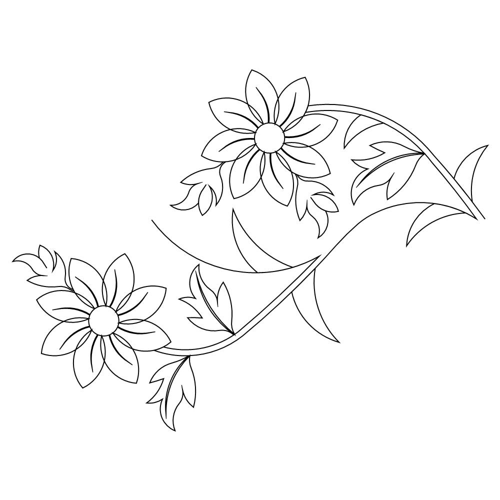 woodland sunflower vine e2e 001 - Edge to Edge Quilting Patterns