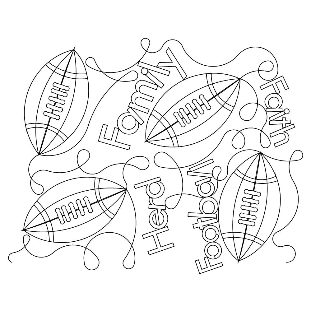 words football e2e 001 - Edge to Edge Quilting Patterns